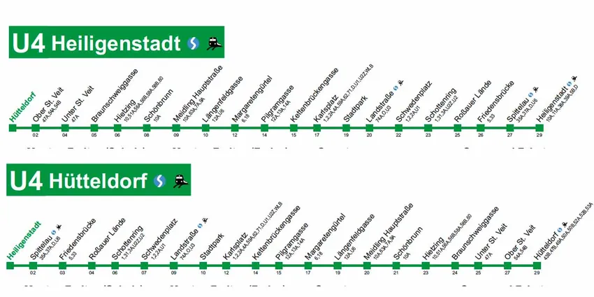U-Bahn U4 - Info, Fahrplan & Stationen